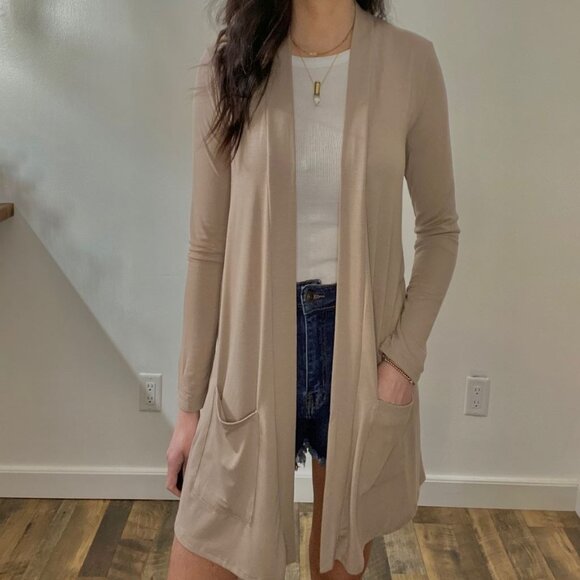 Tops | Ash Mocha Lightweight Pocket Cardigan | Poshmark